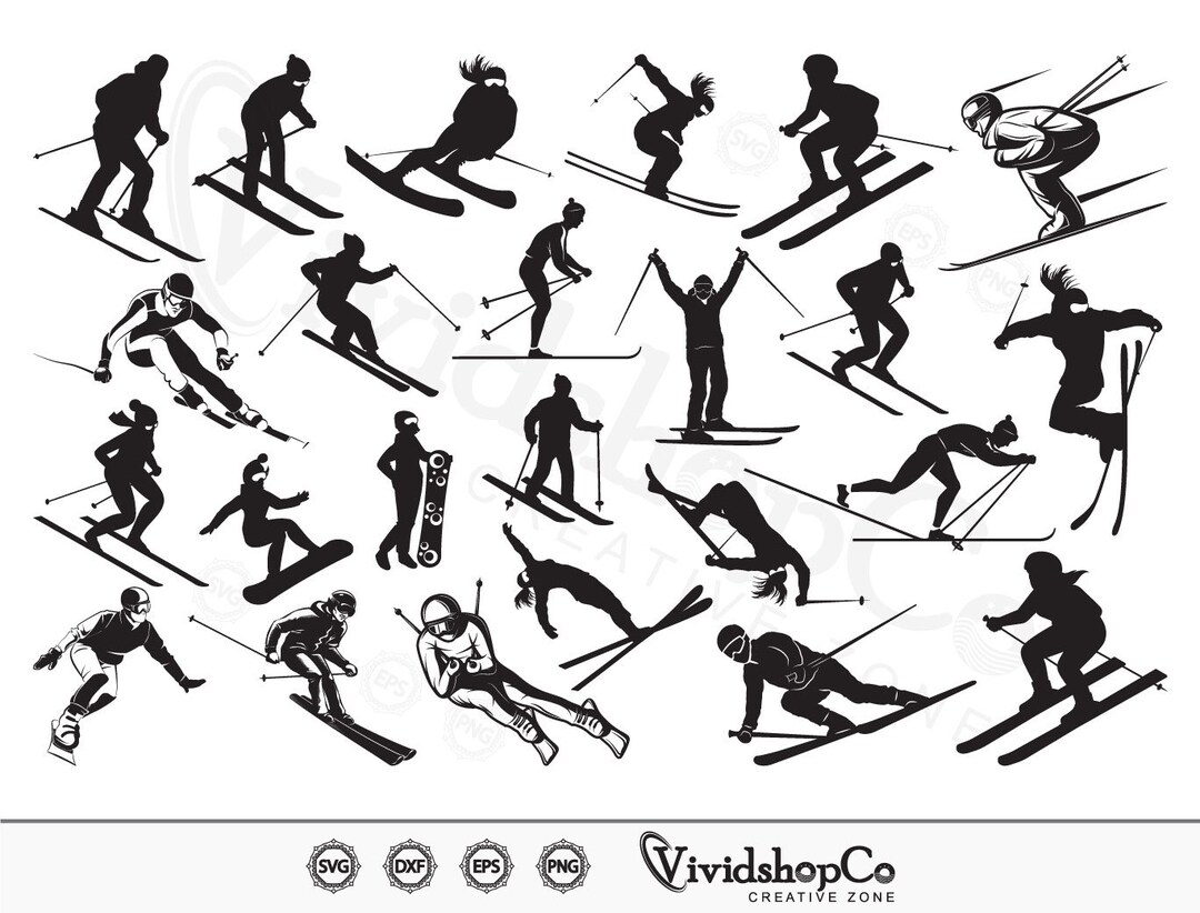 Skiing SVG, Ski Svg, Snowflake Svg, Snowboarding, Winter Sport Svg ...