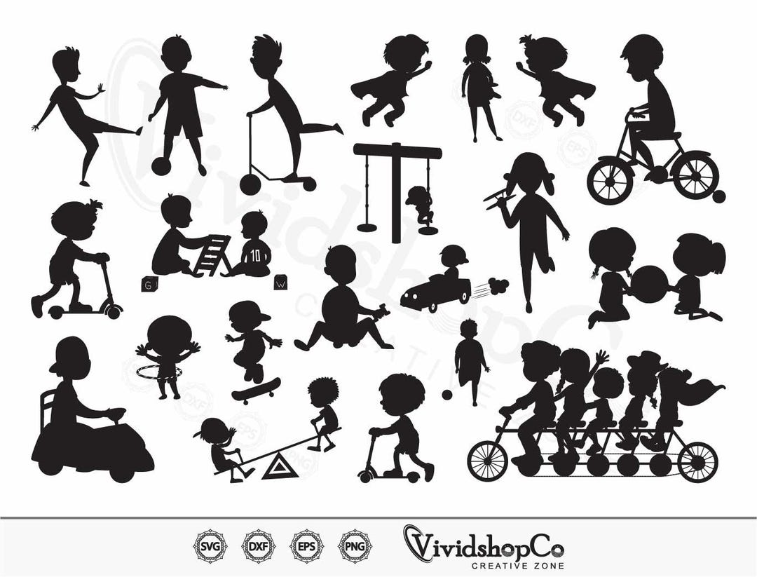 Children Play SVG, Children Playing, Kids Playing Svg, Vector ...