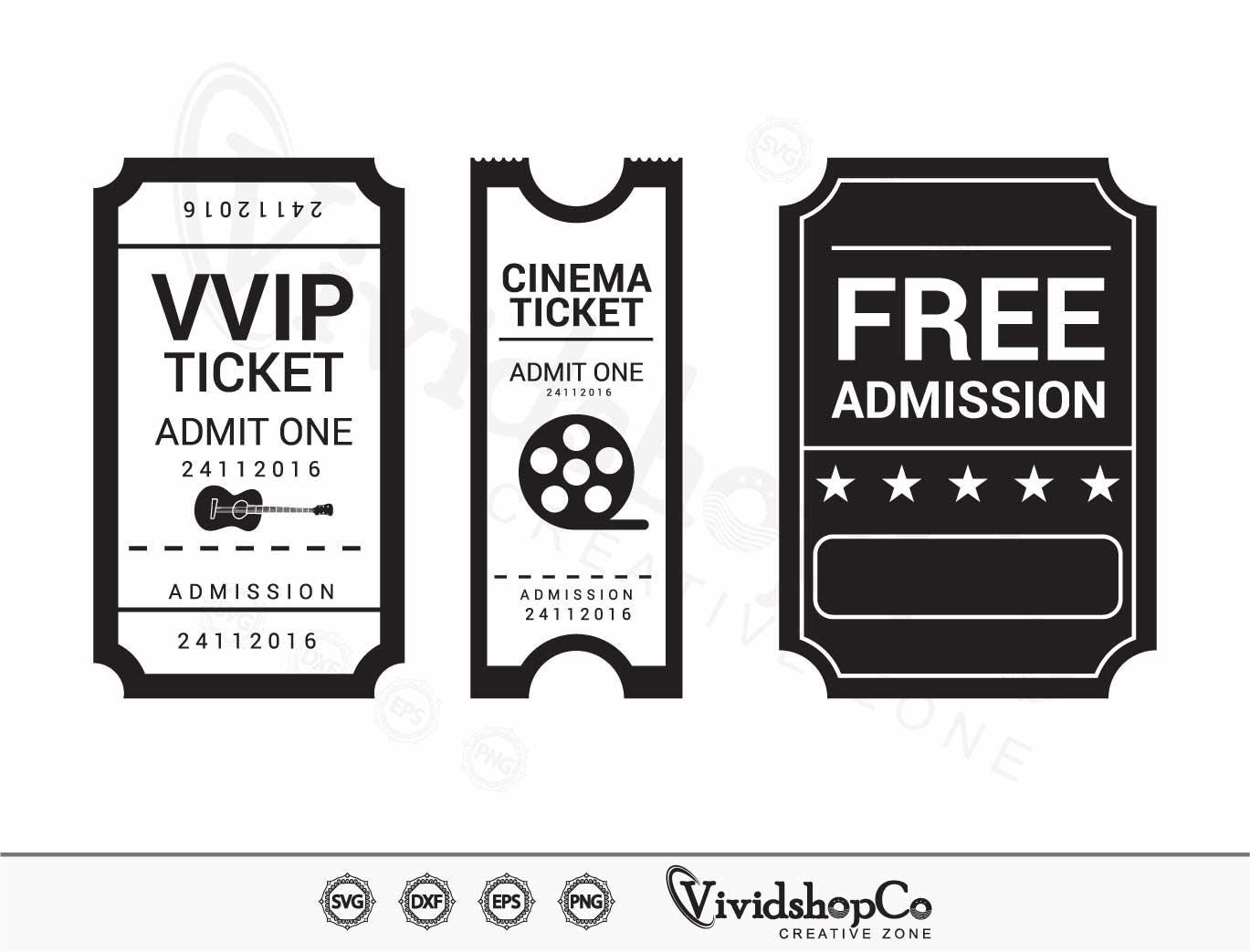 Ticket SVG, Blank Ticket, Admission Ticket, Movie Ticket, Admit One ...
