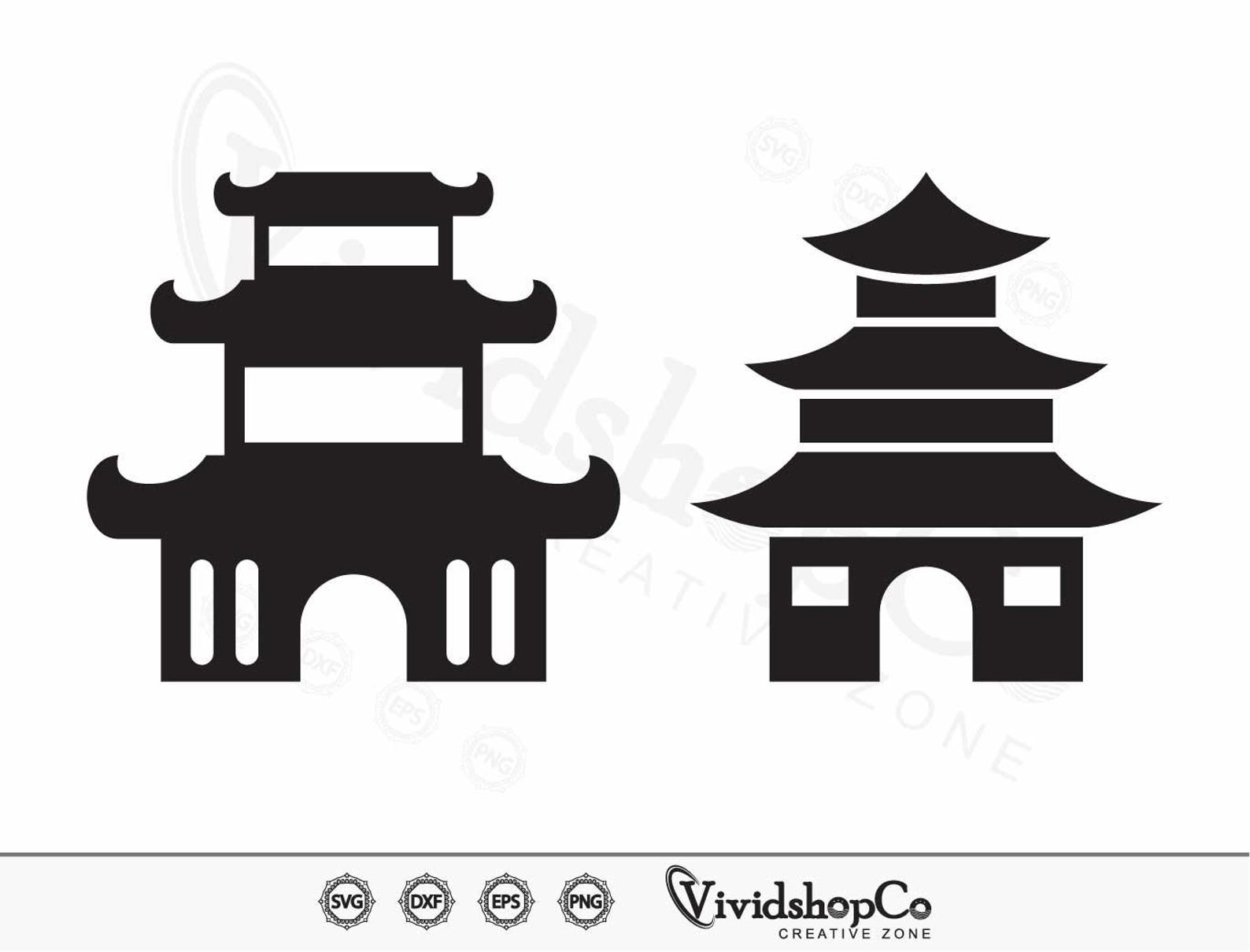 Pagoda SVG, Chinese Building Svg, Chinese Gate Svg, Pagoda Japan Svg ...
