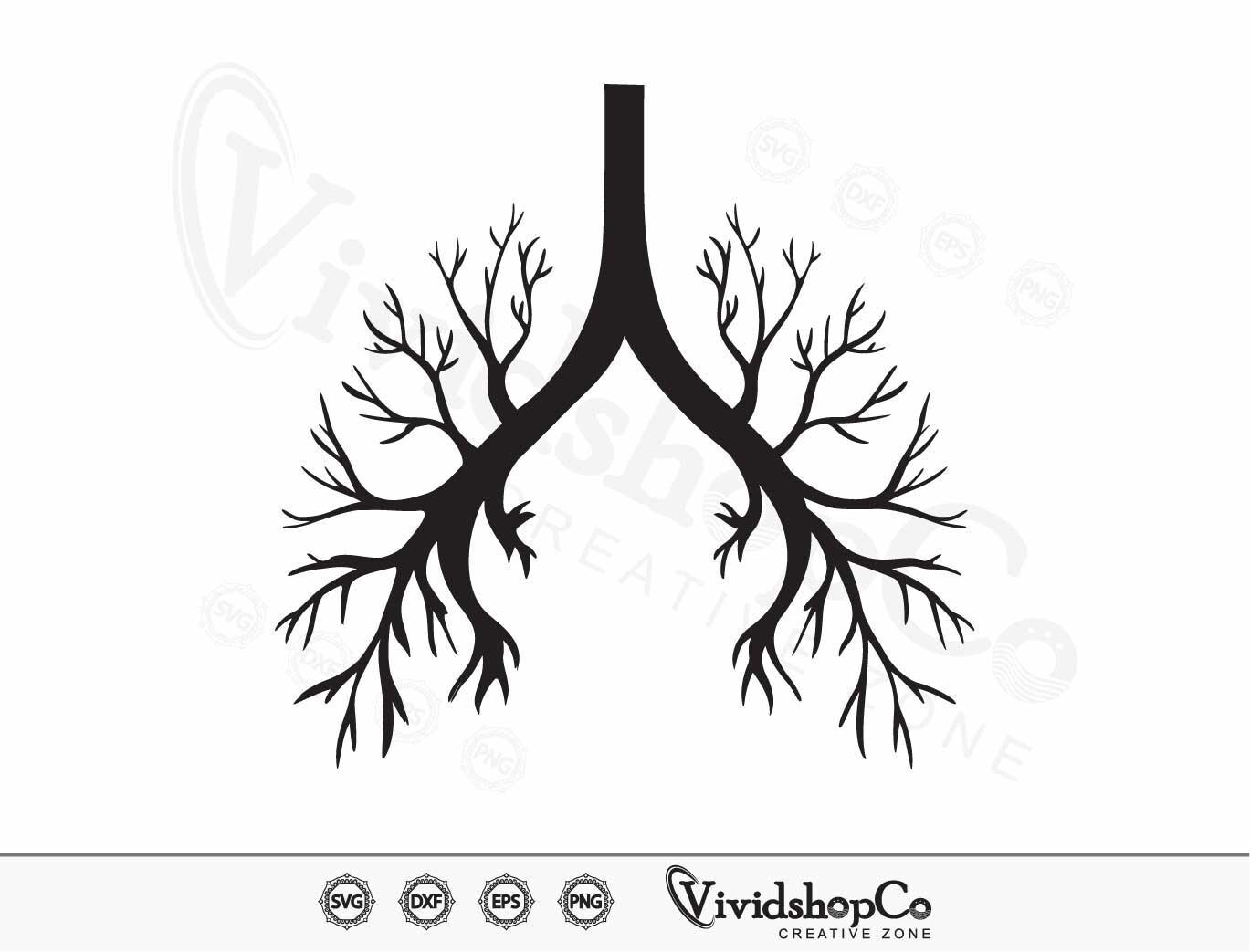 Lung SVG, Medical Image Svg, Human Lung Svg, Bronchial Svg, Clipart ...
