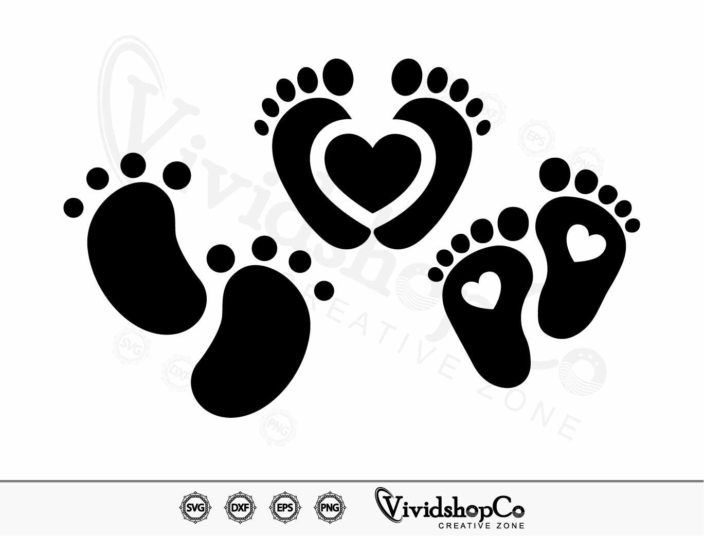 Baby Feet SVG Bundle, Baby Footprint Svg, Baby Shower Svg, Baby Svg ...