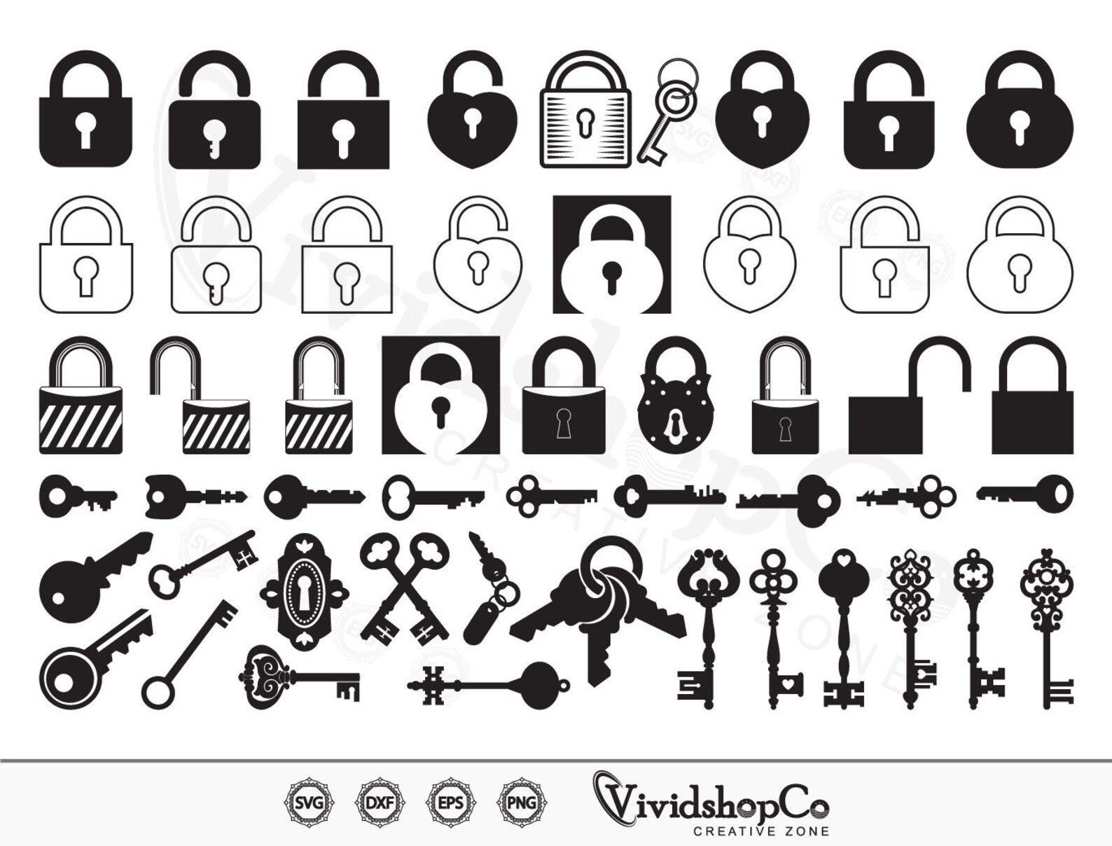 Lock and Key SVG Lock Svg Key Svg Heart Lock Svg House Key - Etsy