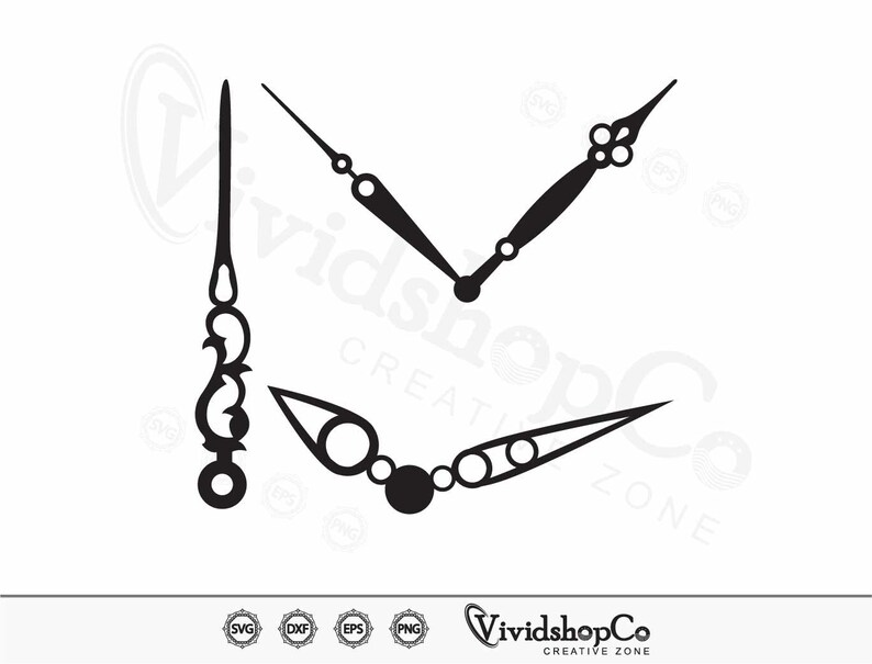 Clock Hands SVG, Clock Hands Vector, Silhouette, Cricut File, Clipart ...
