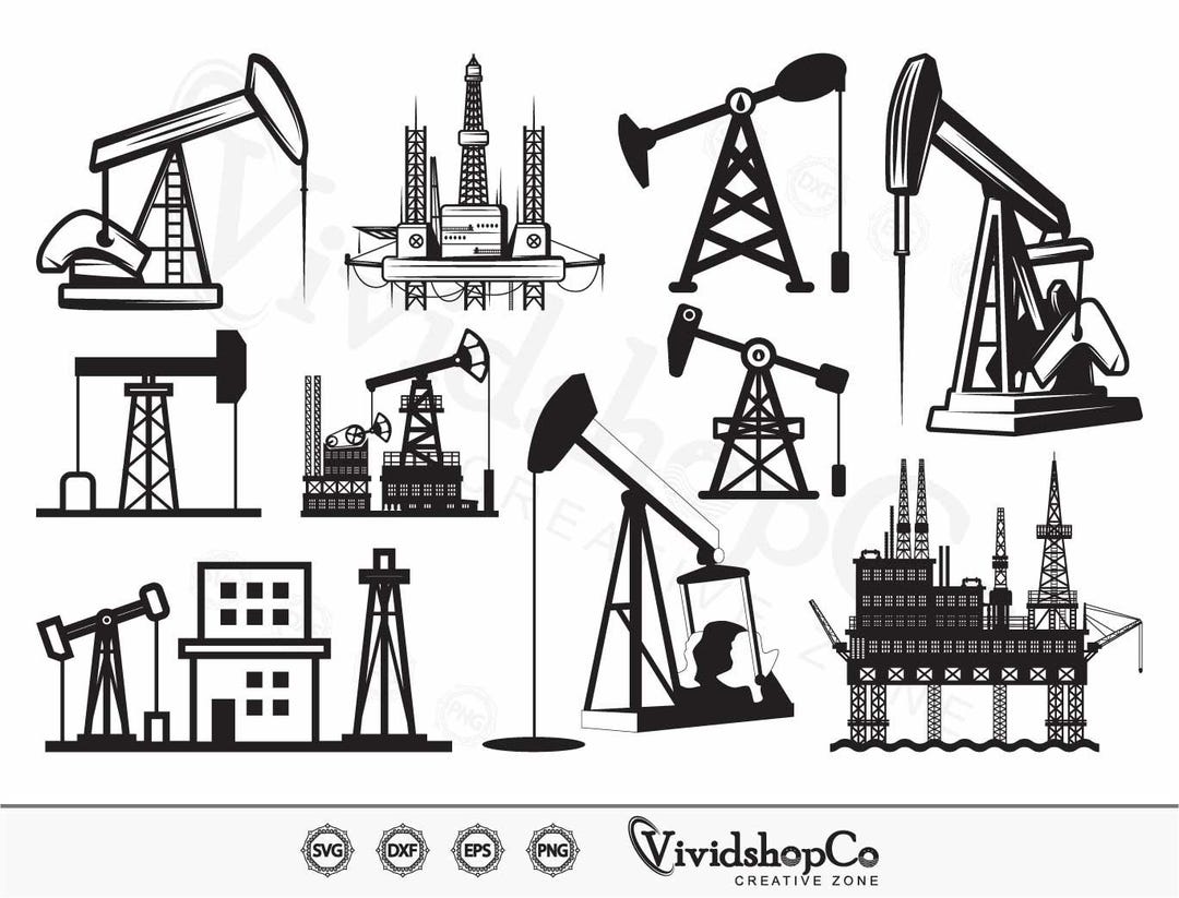 Oil Pumpjack SVG, Pump Jack, Oil Field Svg, Oil Pump, Oil Derrick ...