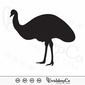 Emu SVG, Vogel svg, Tier svg, Clipart, Schnittdateien für Silhouette ...