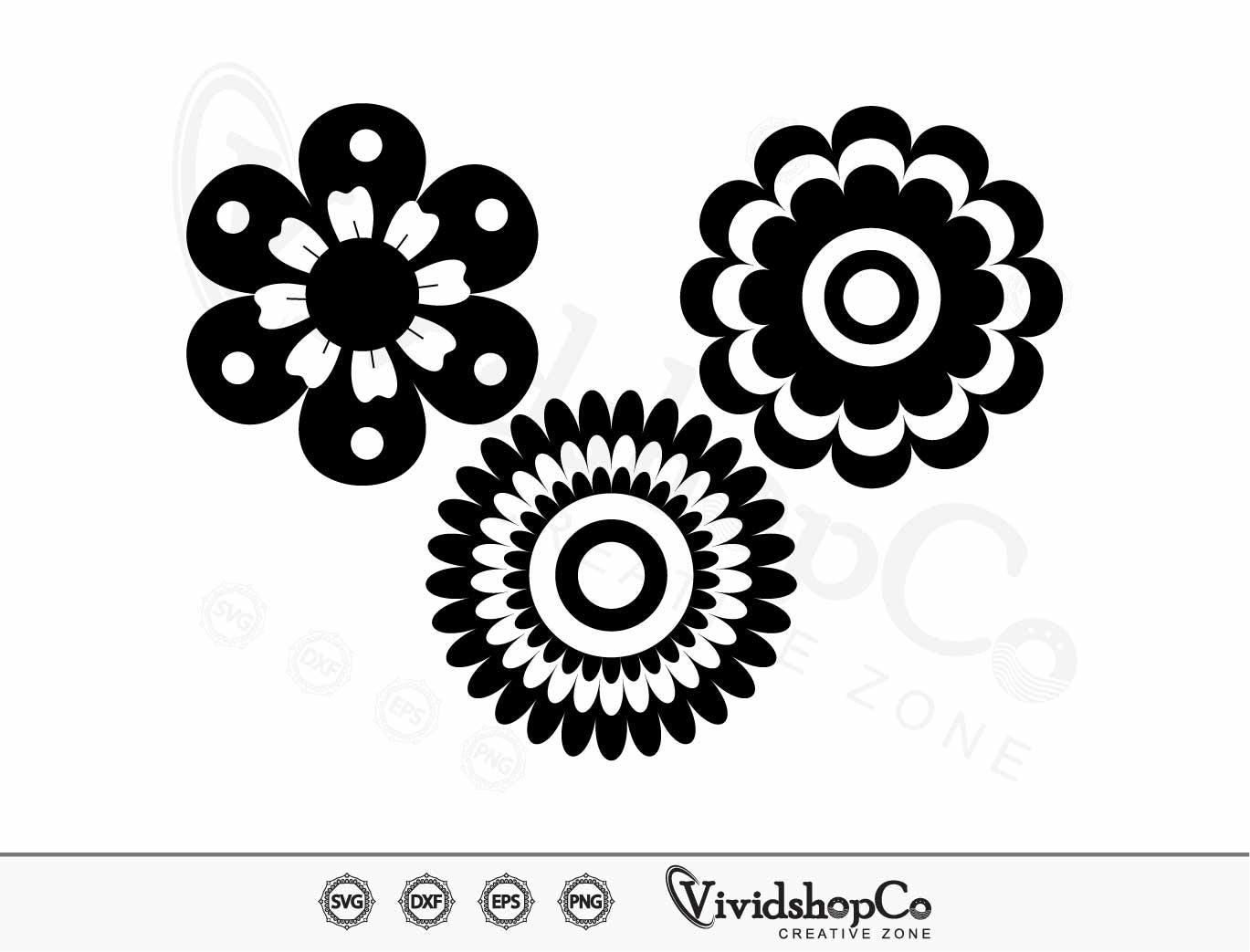 Flower Shapes SVG, Flower Templates Svg, Flower Svg, Clipart, Cut Files ...