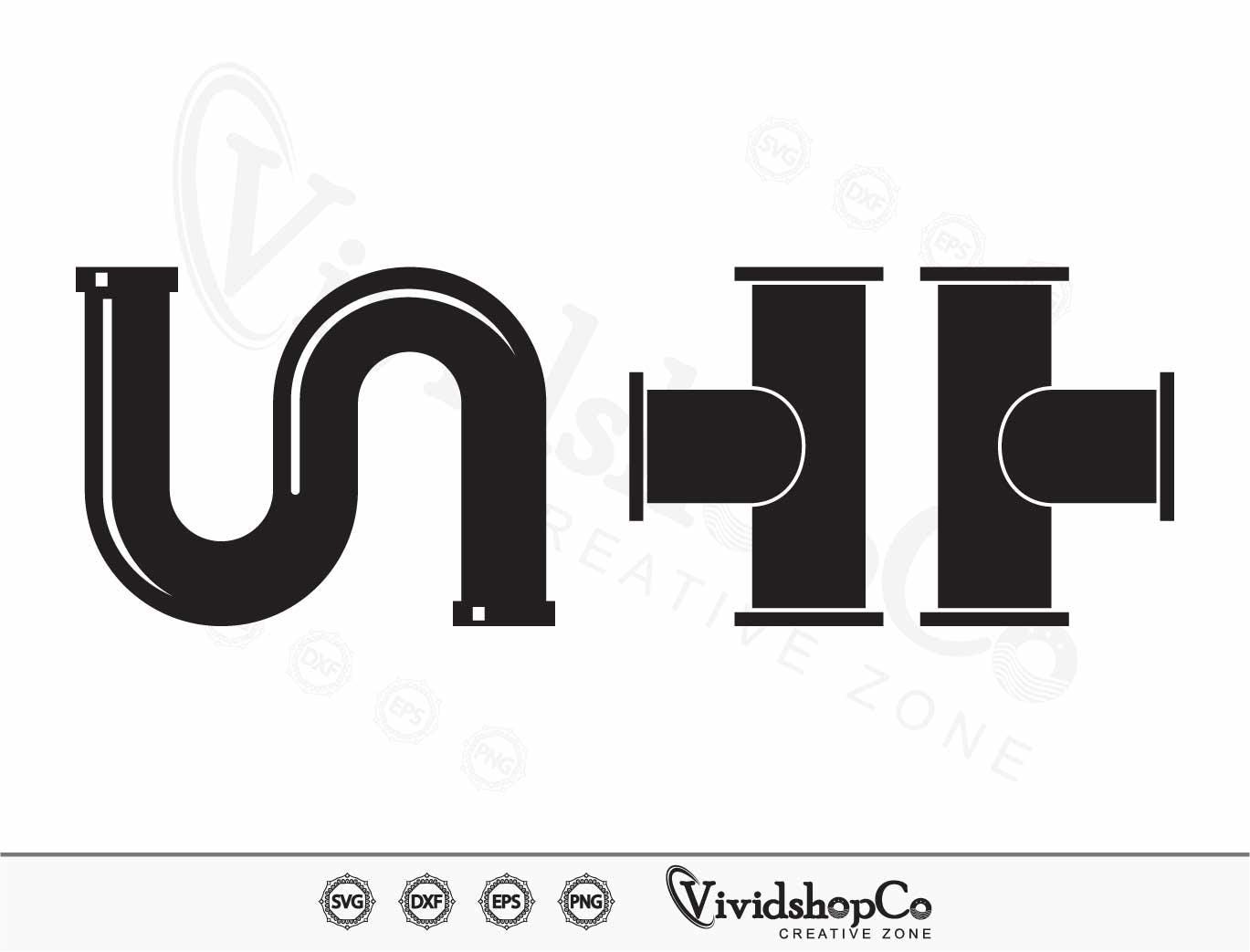 Steel Pipe Fittings SVG, Pipe Fittings Svg, Pipe Svg, Clipart, Cut ...