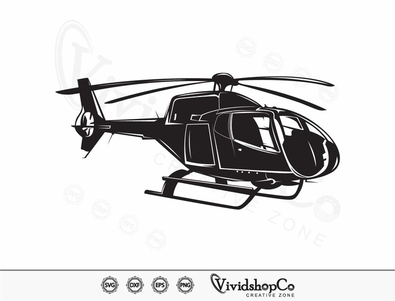 Helicopter Svg Clipart Cut Files for Silhouette Files for - Etsy