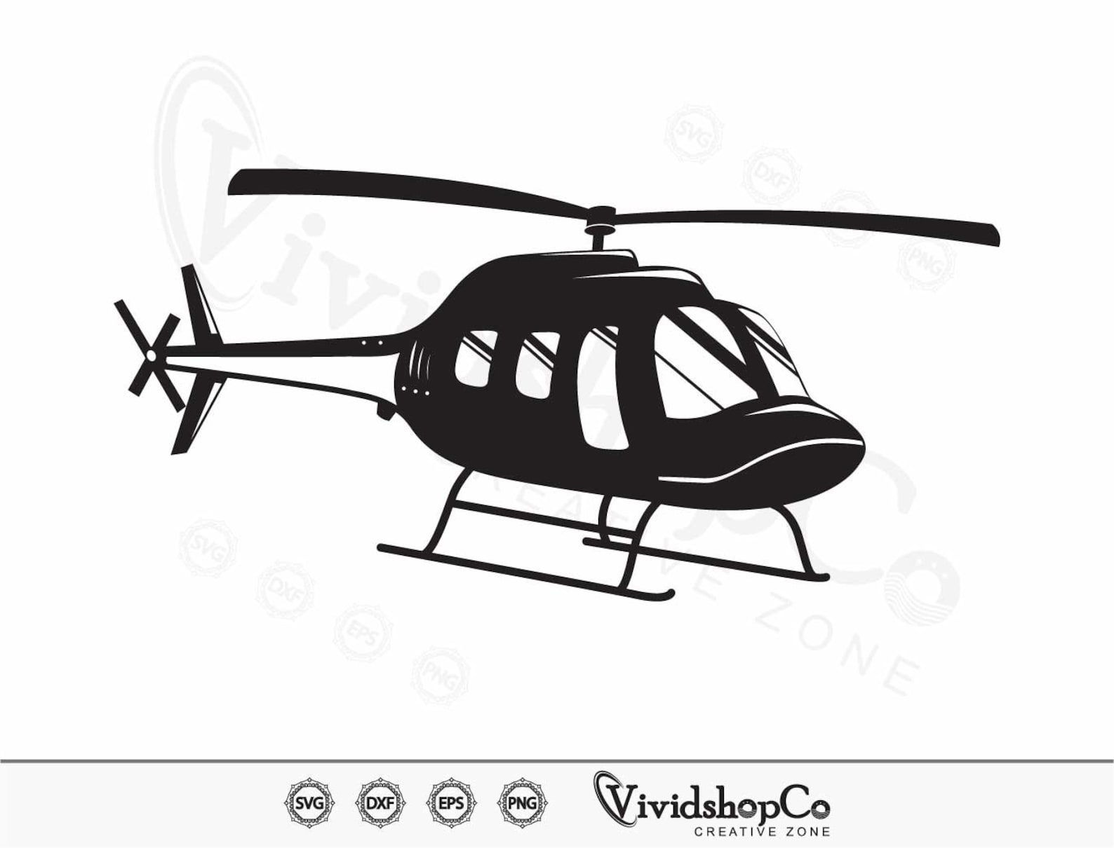 Helicopter Svg, Clipart, Cut Files for Silhouette, Files for Cricut ...