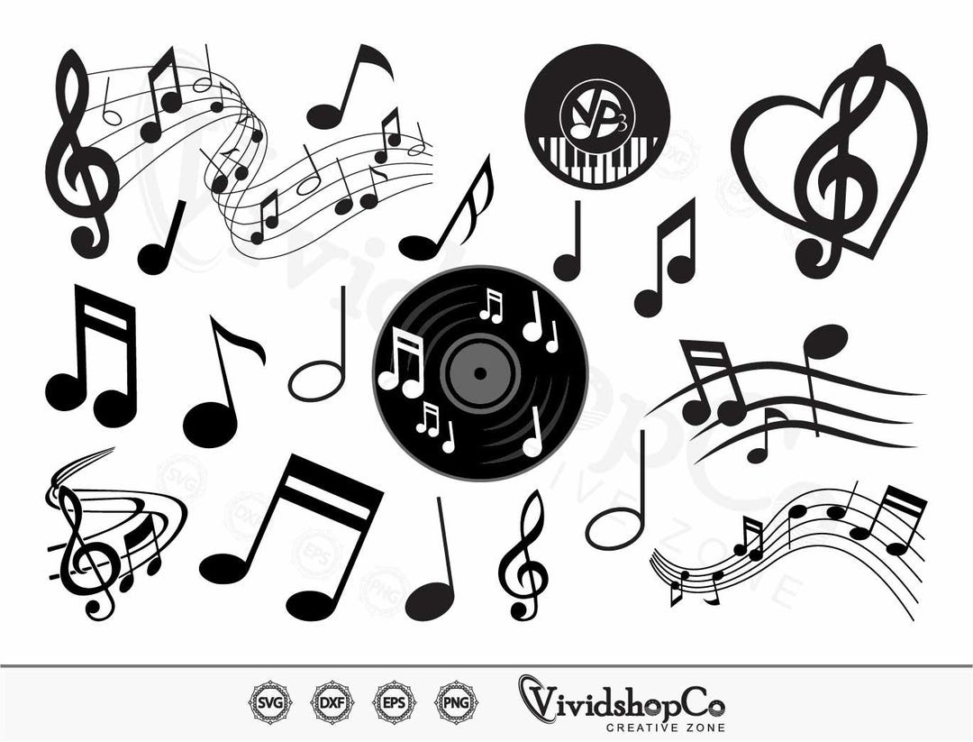 Music Notes Svg, Music Svg, Music Notes Clipart, Music Notes Cut Files ...