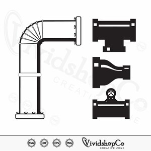 Steel Pipe Fittings SVG, Pipe Fittings Svg, Pipe Svg, Clipart, Cut ...