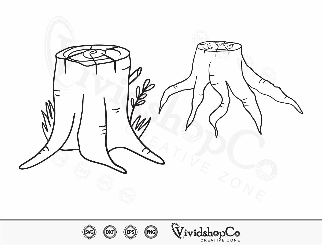 Tree Stump SVG, Stump Svg, Wood Slice Svg, Tree Ring Svg, Clipart, Cut ...
