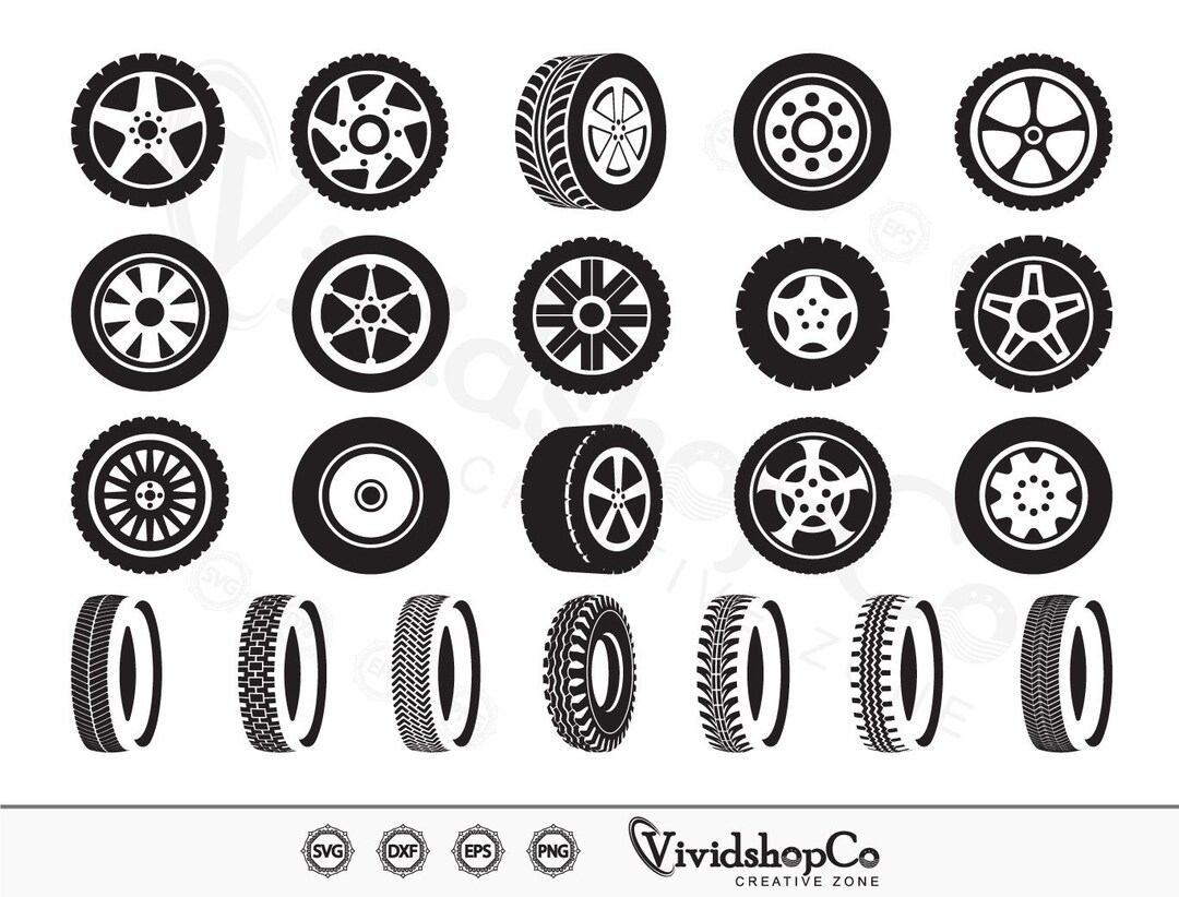 Wheel Svg, Tire Svg, Car Wheel Svg, Wheel Clipart, Cut Files for ...