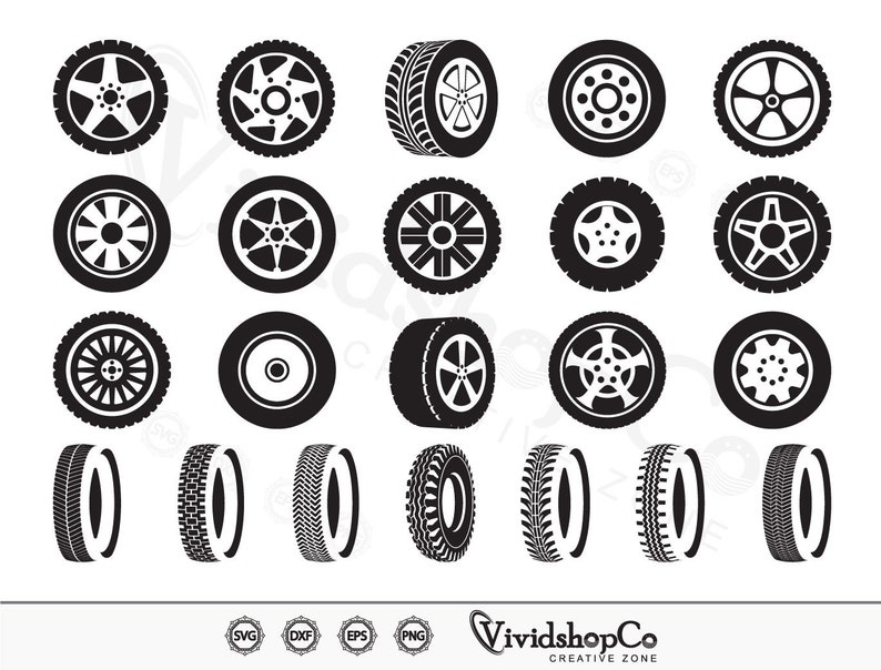 Wheel Svg Tire Svg Car Wheel Svg Wheel Clipart Cut Files - Etsy