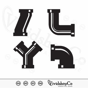 Steel Pipe Fittings SVG, Pipe Fittings Svg, Pipe Svg, Clipart, Cut ...