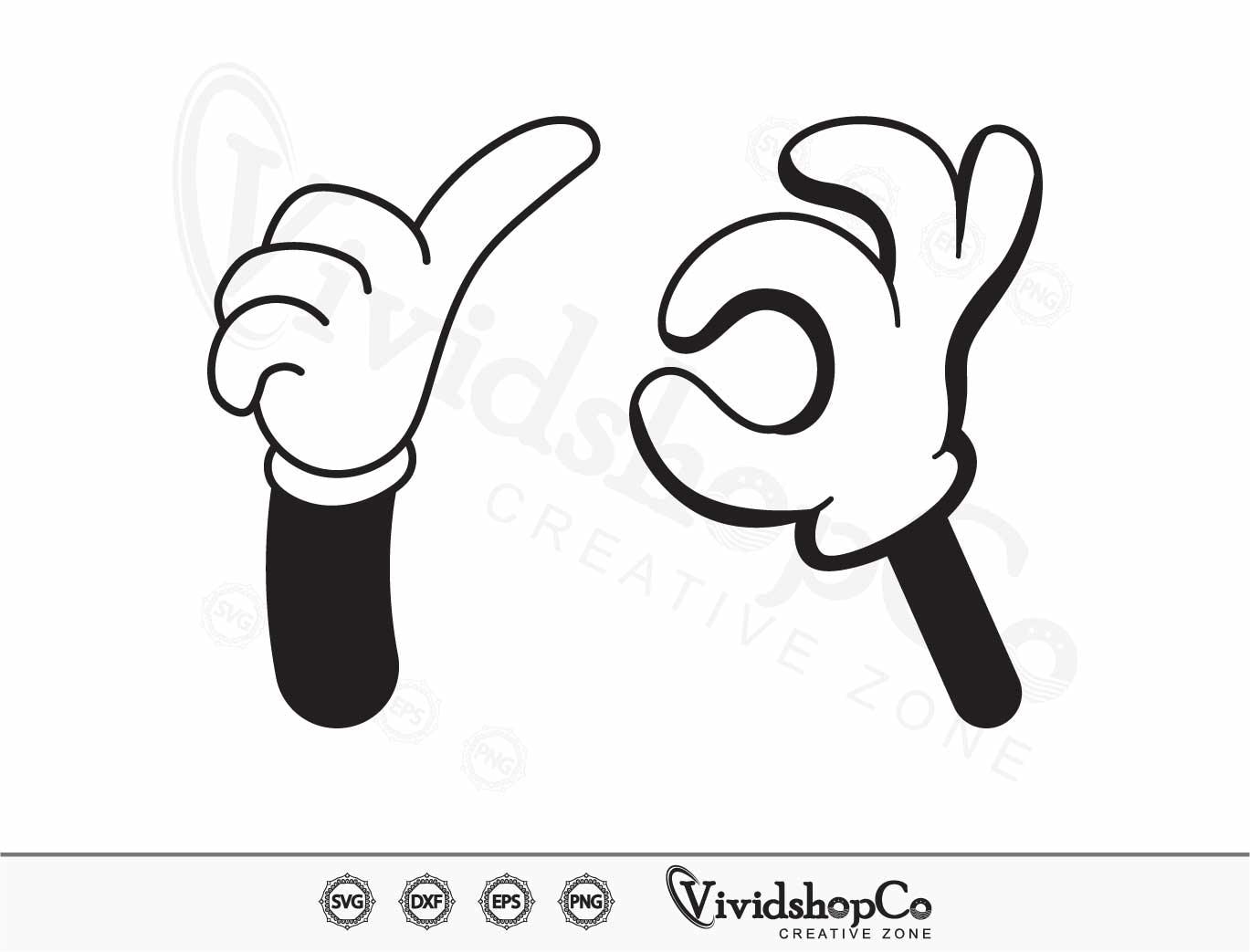 Mickey Hands SVG, Mickey Svg, Mouse Hands Svg, Mickey Hands Vector ...