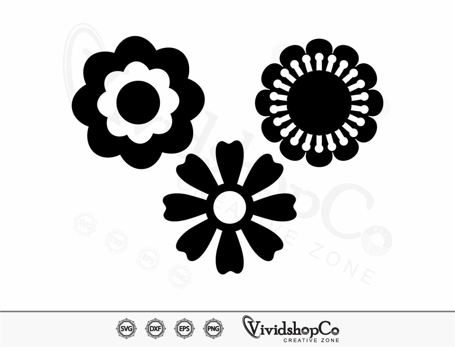 Flower Shapes SVG, Flower Templates Svg, Flower Svg, Clipart, Cut Files ...