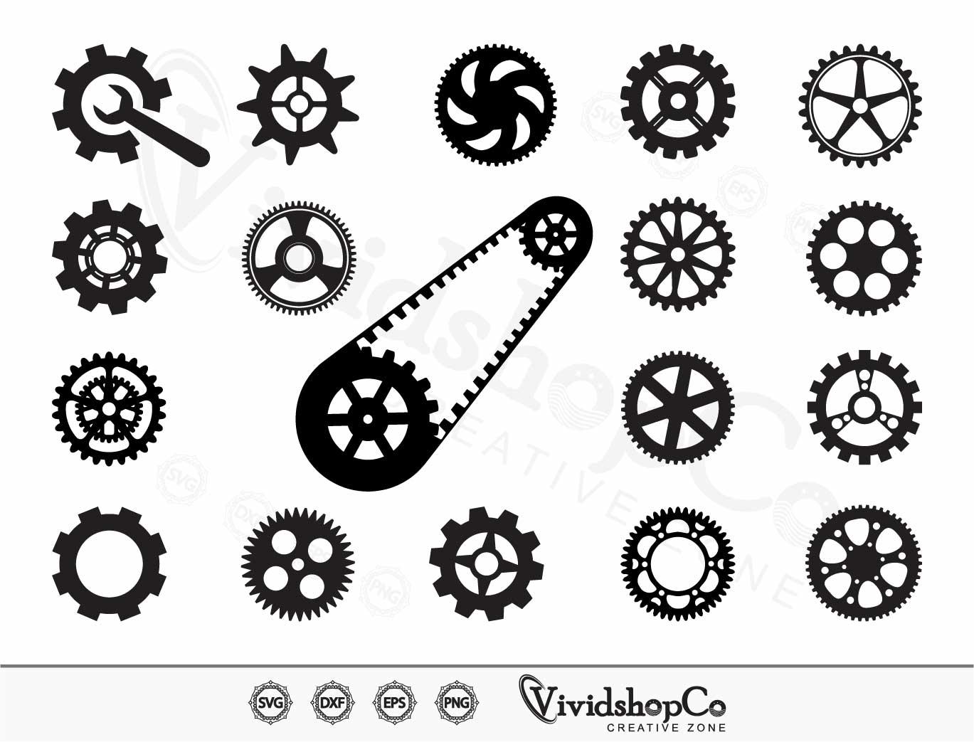 Svg engrenage, Steampunk svg, svg engrenages en métal, svg roues ...