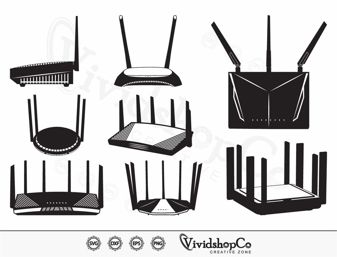 Wifi Router SVG, Router Svg, Clipart, Cut Files for Silhouette, Files ...