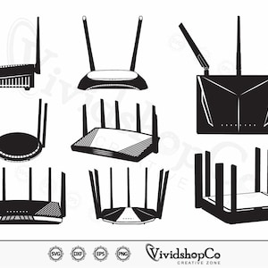 Wifi Router SVG, Router Svg, Clipart, Cut Files for Silhouette, Files ...