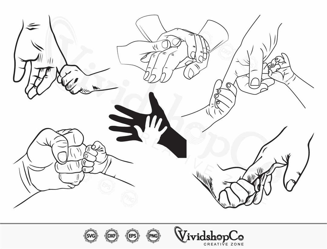 Father and Son Hand SVG, Father and Son, Dad and Baby Holding Hands ...