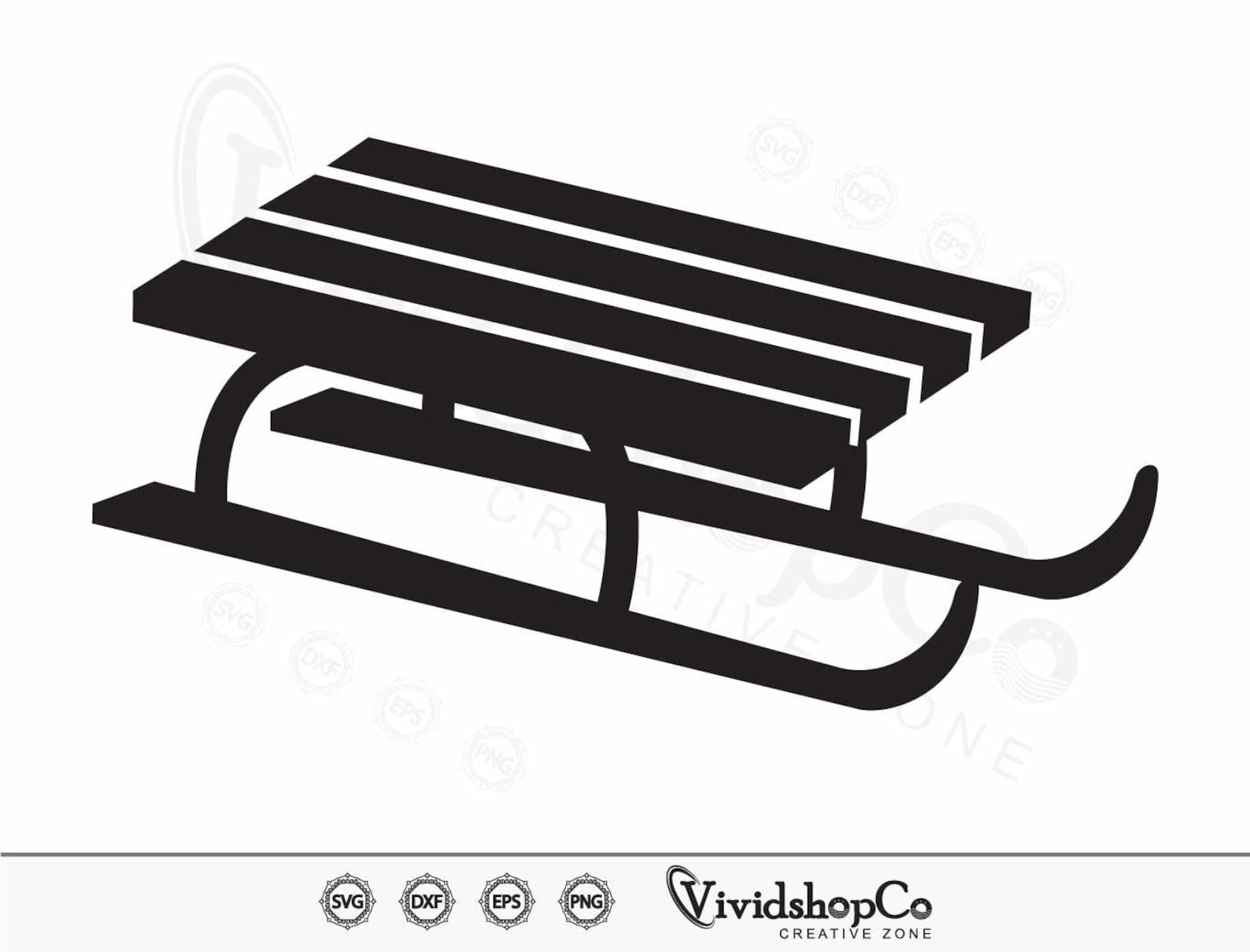 Wooden Sled SVG, Sled Svg, Sleigh Sled Svg, Snow Sled Svg, Clipart, Cut ...