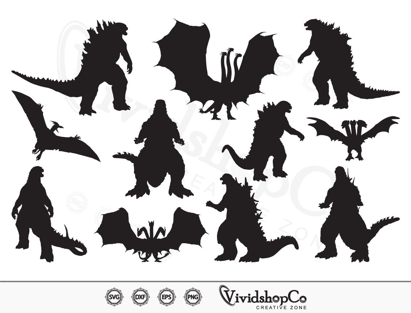 Godzilla SVG, Rodan Godzilla svg, Godzilla Monster svg, Ghidorah svg ...