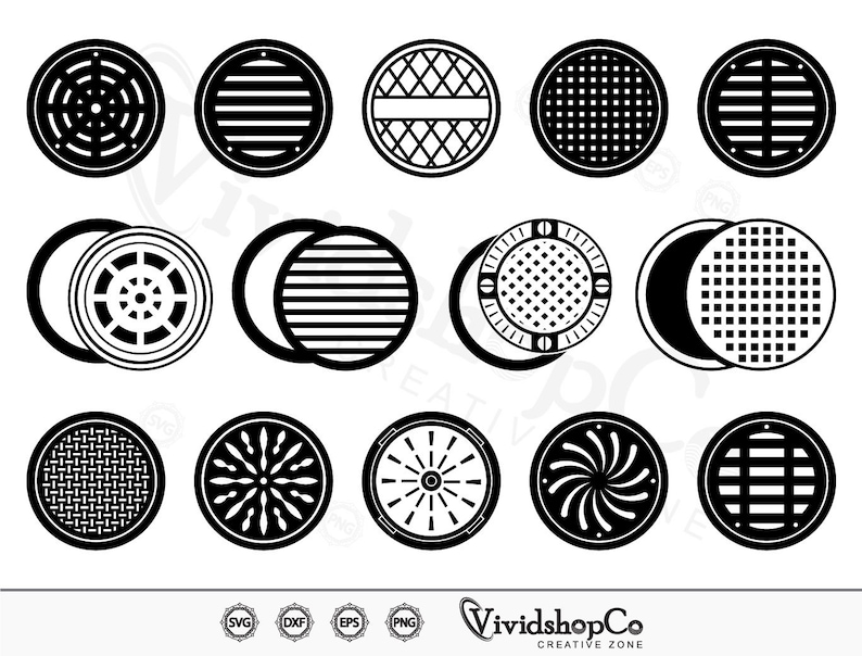 Manhole Cover SVG, Sewer Lid Svg, Sewer Svg, Street Manhole Svg ...