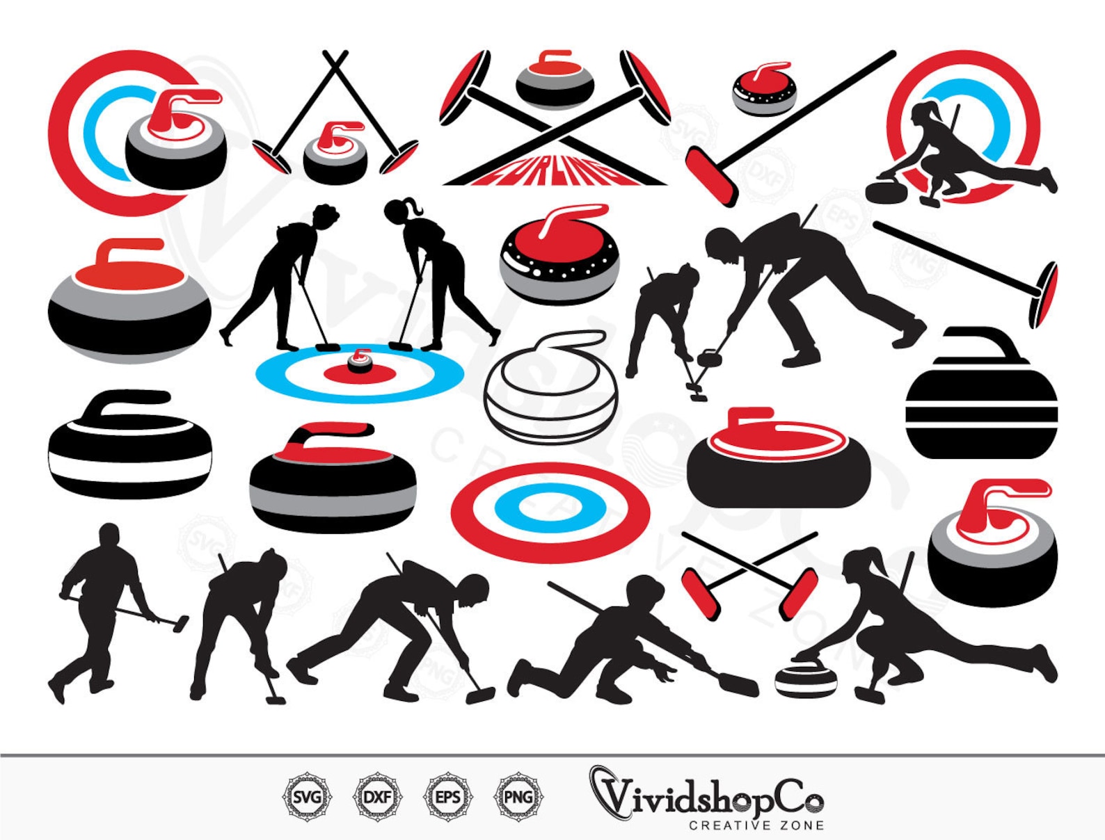 Curling SVG Curler Svg Curling Rock Svg Curling Broom Svg - Etsy