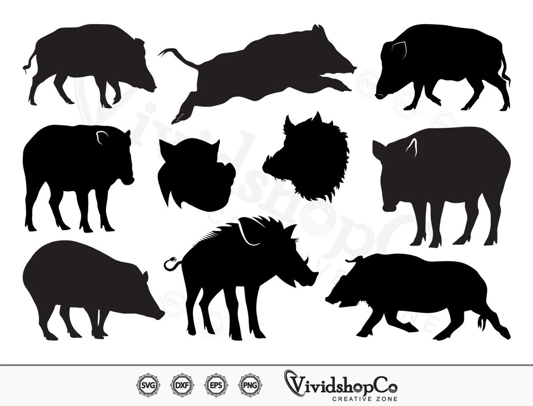 Wild Boar SVG, Boar Svg, Razorback Svg, Clipart, Cut Files for ...