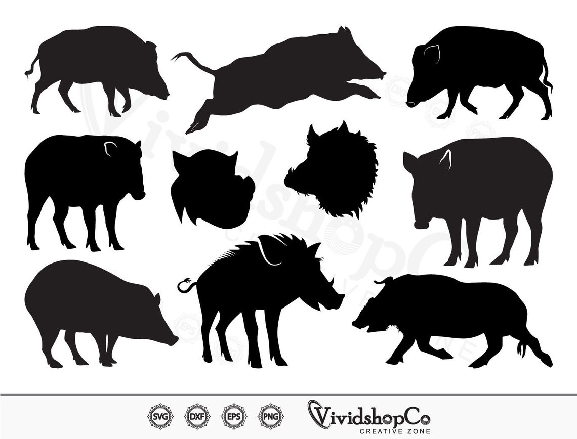 Wild Boar SVG, Boar Svg, Razorback Svg, Clipart, Cut Files for ...
