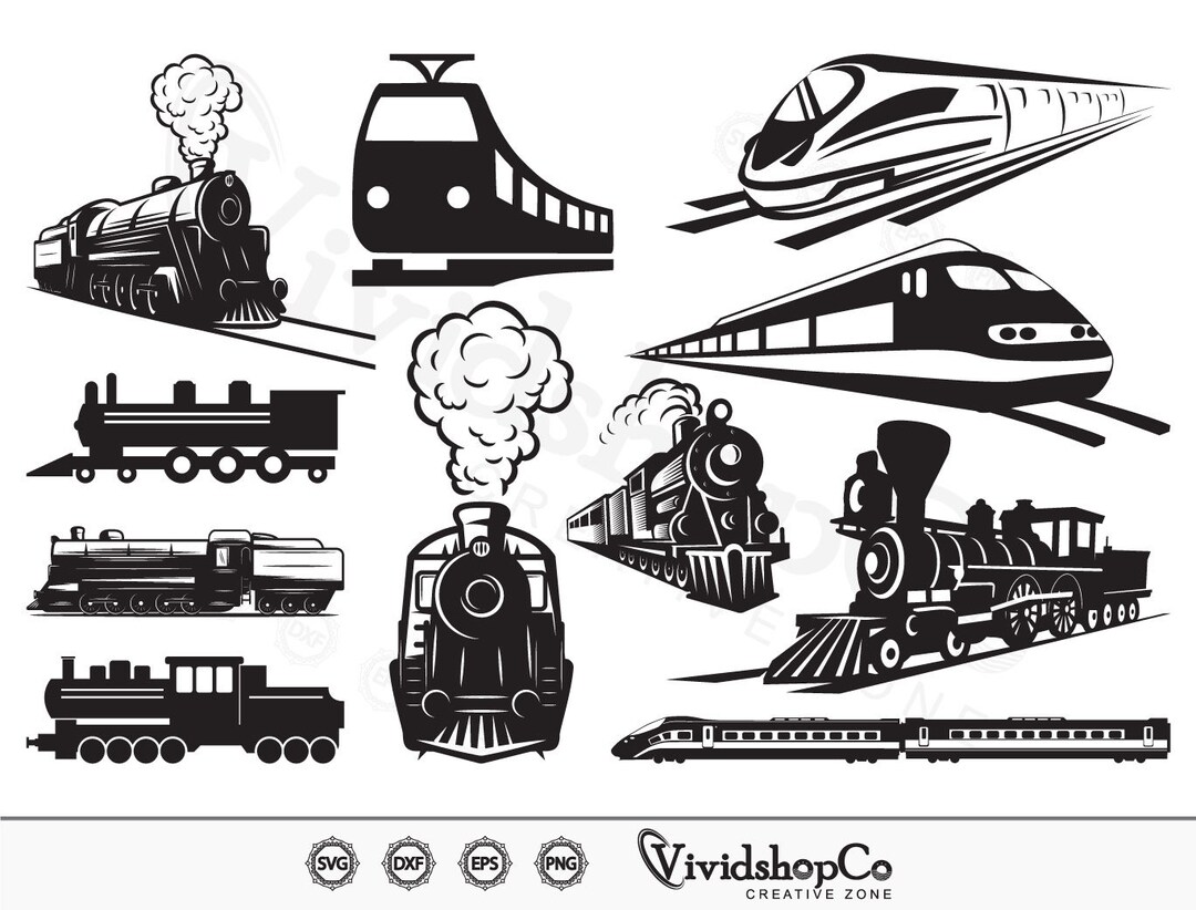 Train SVG, Railroad Svg, Locomotive, Steam Engine, Retro Train Svg ...