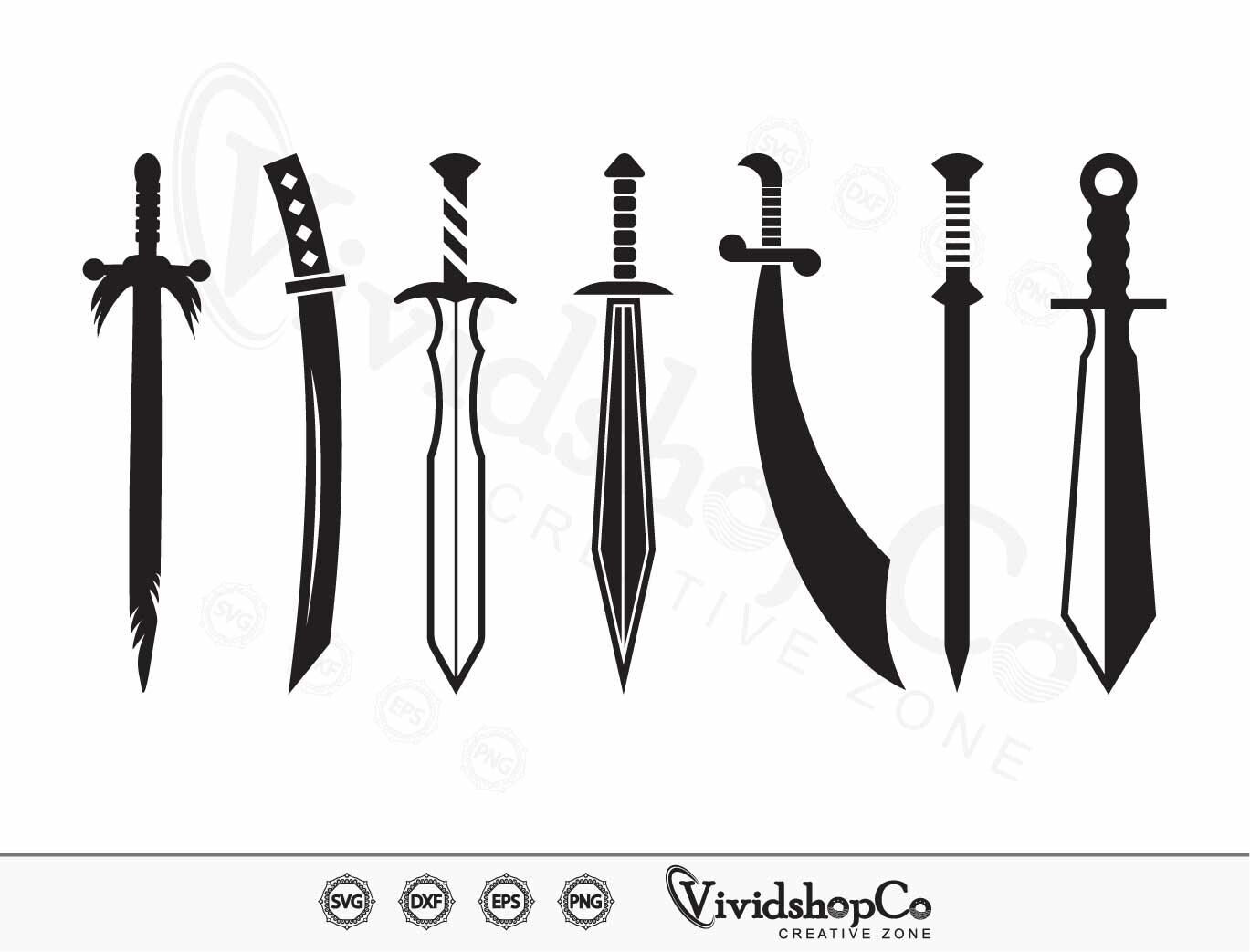 Sword SVG, Dagger Svg, Fancy Svg, Weapons Svg, Clipart, Cut Files for ...