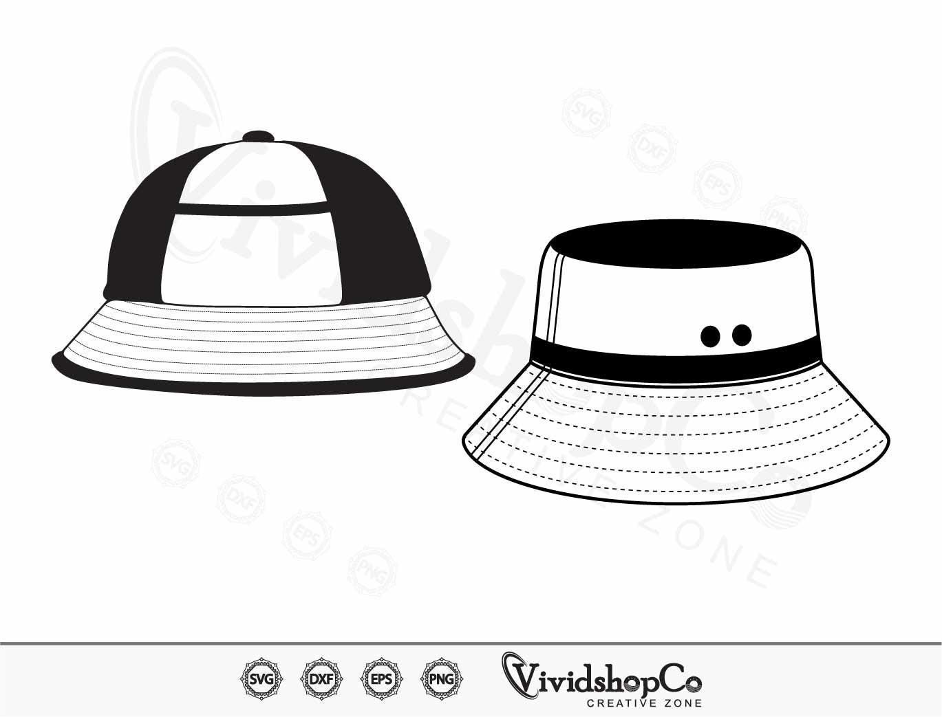 Bucket Hat SVG, Bucket Svg, Hat Svg, Vector, Silhouette, Cricut File ...