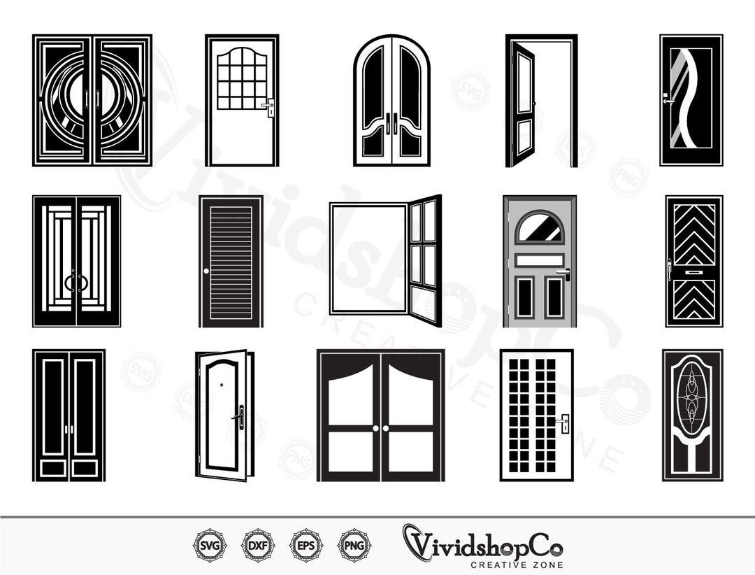 Door Svg, Window Svg, Clipart, Cut Files for Silhouette, Files for ...