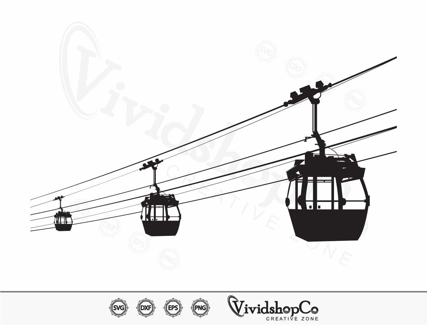 Cable Car SVG, Gondola Lift Svg, Aerial Tramway Svg, Clipart, Cut Files ...