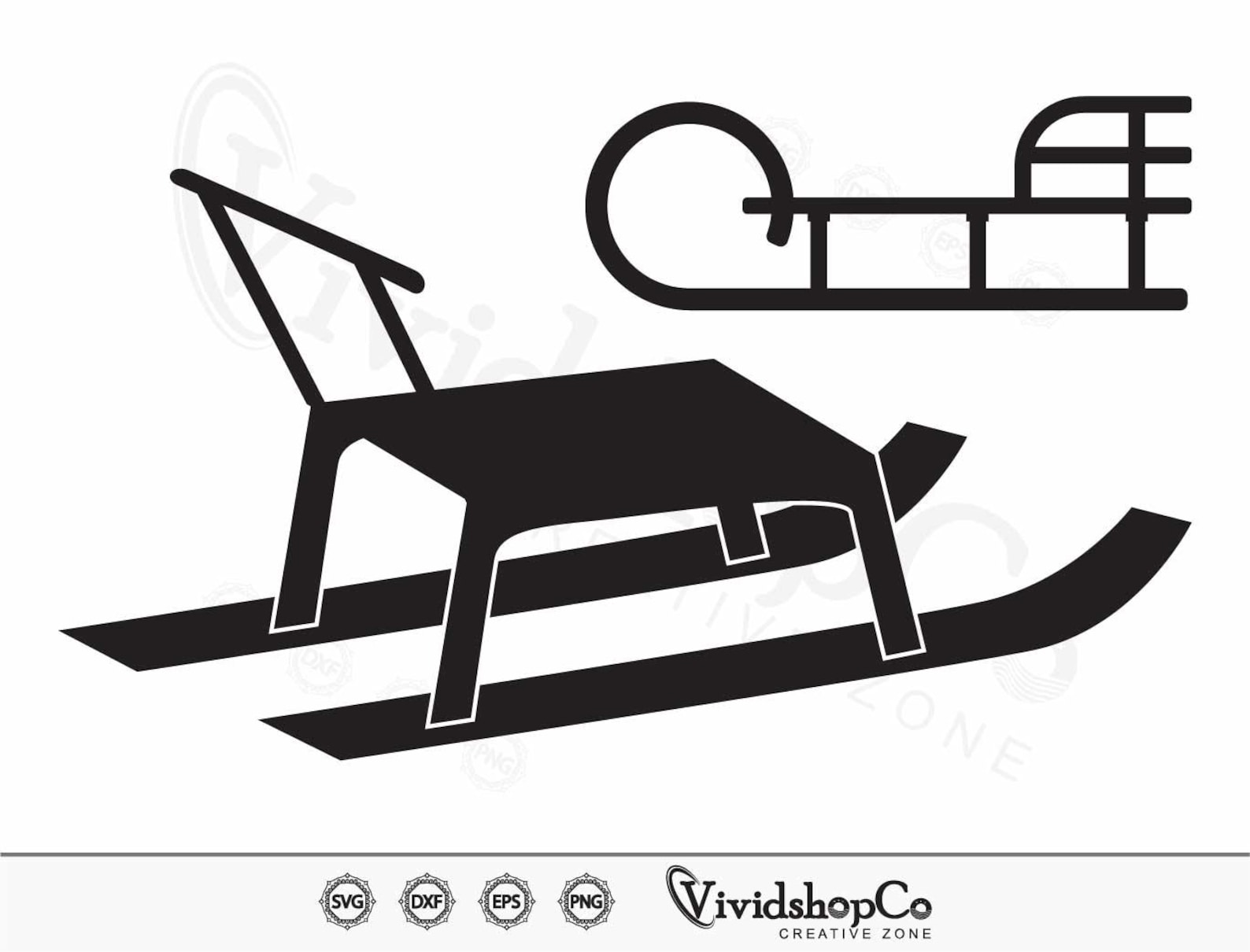 Wooden Sled SVG, Sled Svg, Sleigh Sled Svg, Snow Sled Svg, Clipart, Cut ...
