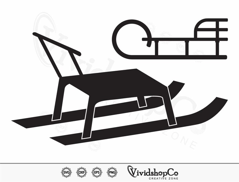 Wooden Sled SVG, Sled Svg, Sleigh Sled Svg, Snow Sled Svg, Clipart, Cut ...