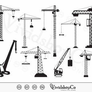 Tower Crane SVG, Construction Crane Svg, Building Crane Svg, Clipart ...