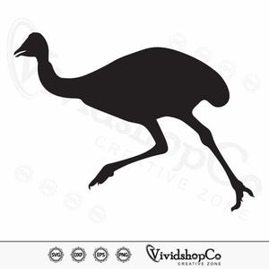 Emu SVG, Vogel svg, Tier svg, Clipart, Schnittdateien für Silhouette ...