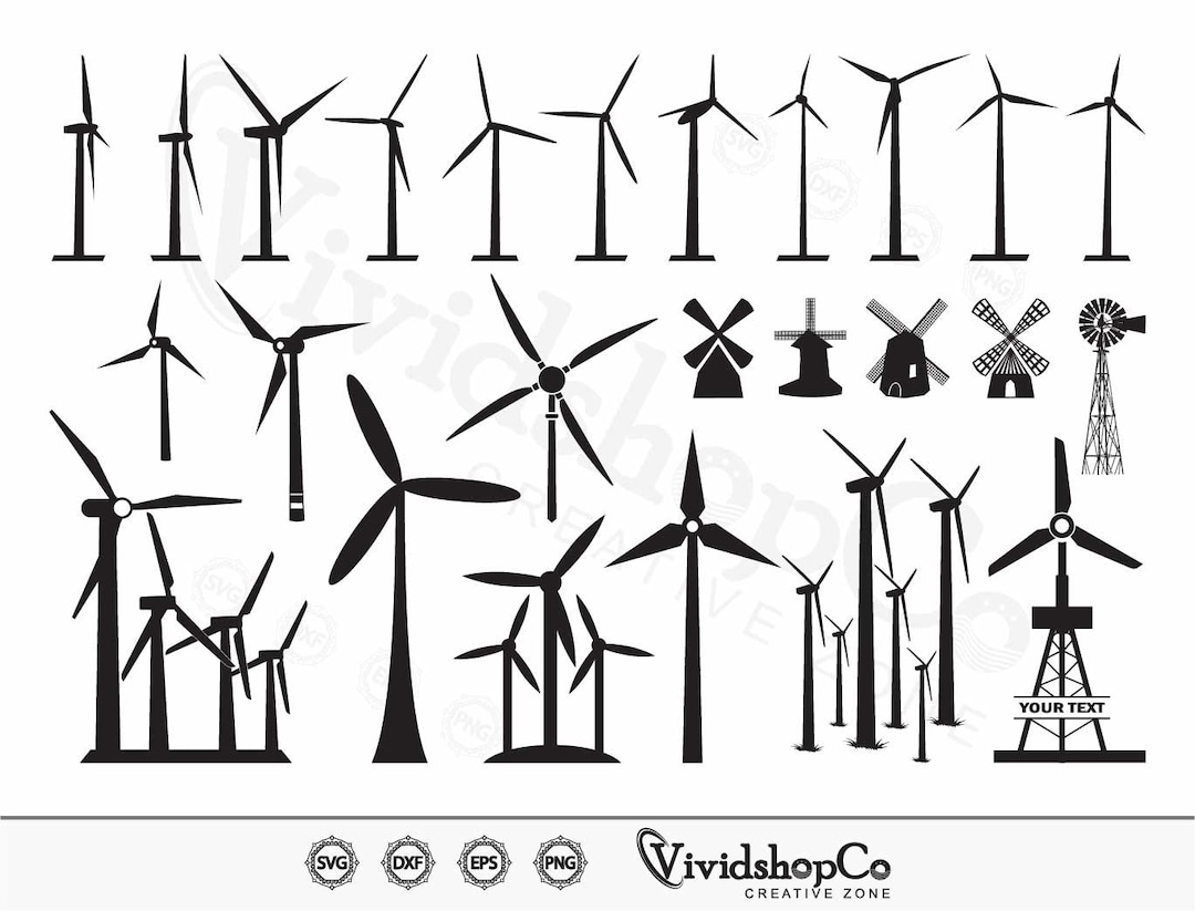 Wind Turbine SVG, Windmill Svg, Gristmill Svg, Water Mill, Turbine ...