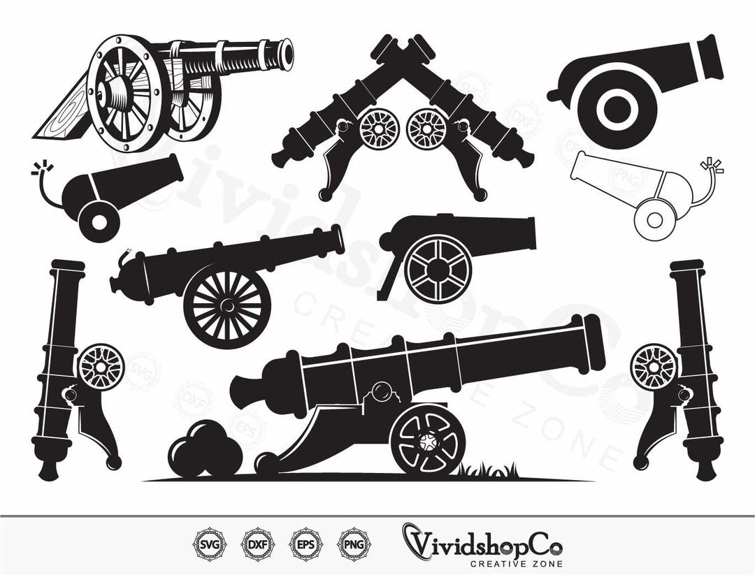 Cannon SVG, Military Weapon Svg, Cannon Clipart, Cannon Icon Svg ...