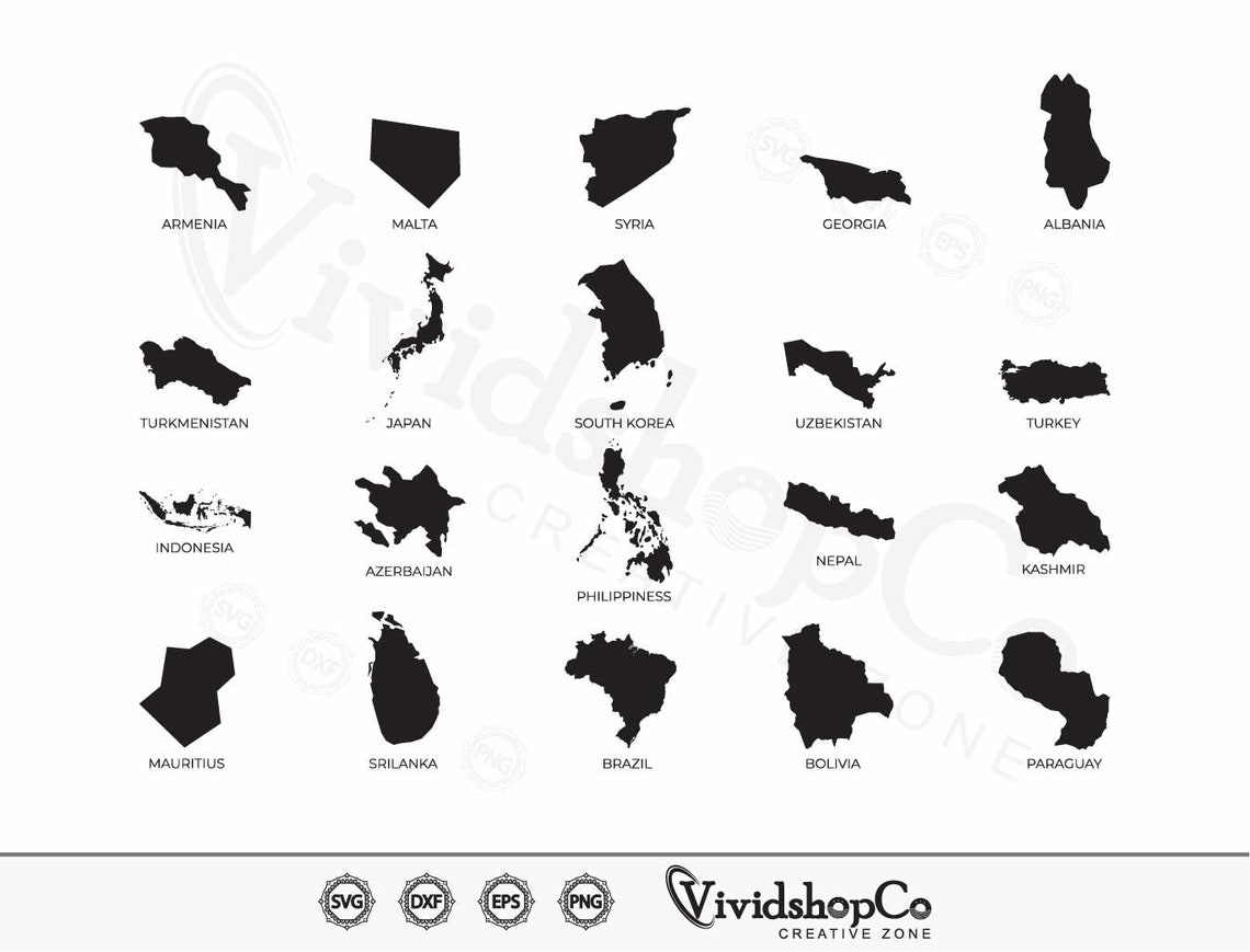 World Map SVG Countries Map Svg Map Svg States Svg - Etsy Canada