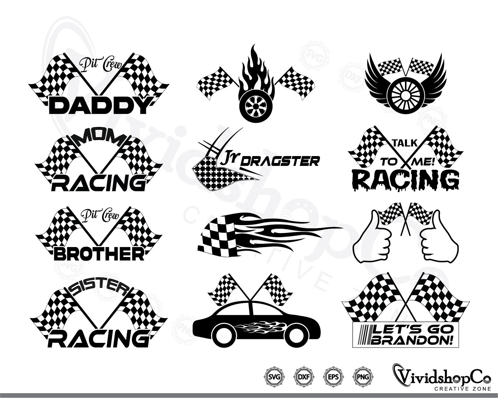 Racing Flags Svg Pit Crew Flags Clipart Racing Flags Cut | Etsy