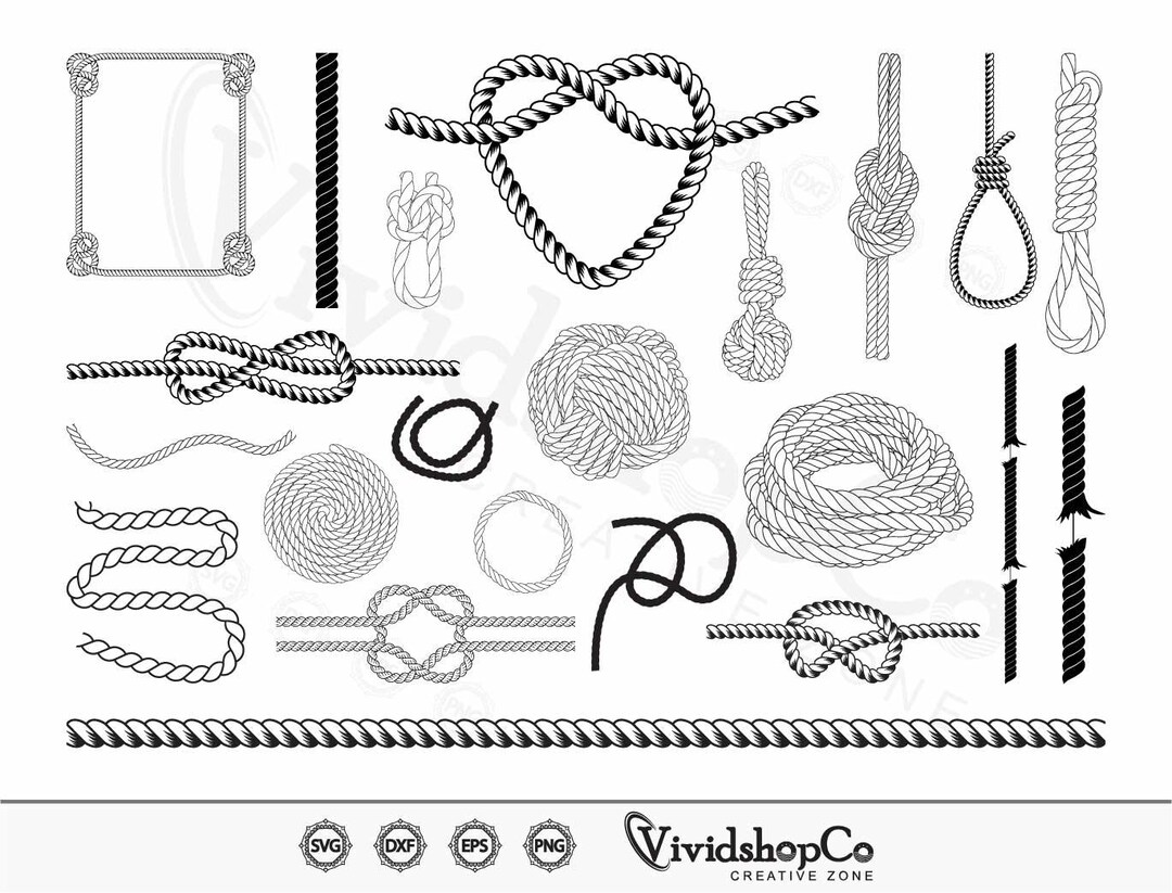 Rope #2 SVG, Nautical Rope Svg, Nautical Knot Svg, Rope Frame Svg ...