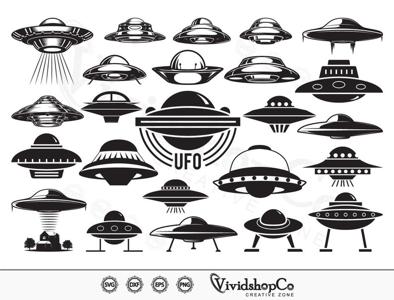 UFO SVG, Space Ship Svg, Alien Svg, Space Svg, Clipart, Cut Files for ...