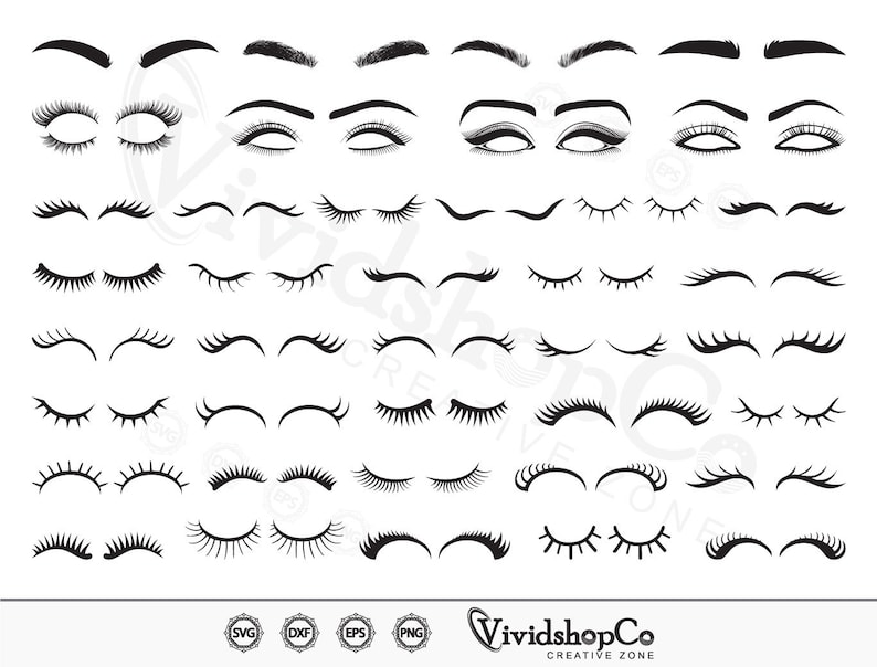 Eyelashes SVG, Eyebrows Svg, Lashes Svg, Lash Svg, Makeup Svg, Eyelash ...
