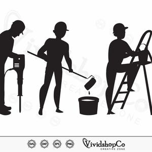 Construction Worker SVG, Worker Svg, Builder Svg, Building Svg, Clipart ...