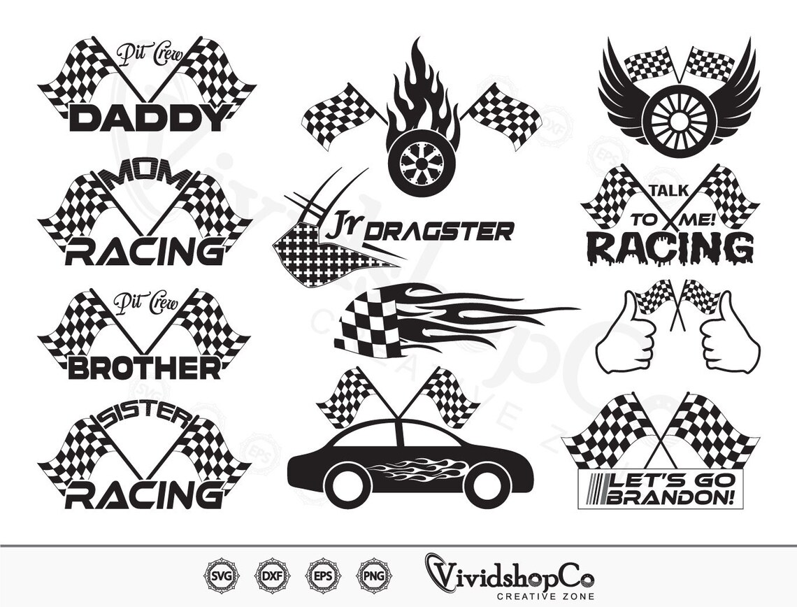 Racing Flags Svg, Pit Crew Flags Clipart, Racing Flags Cut Files for ...